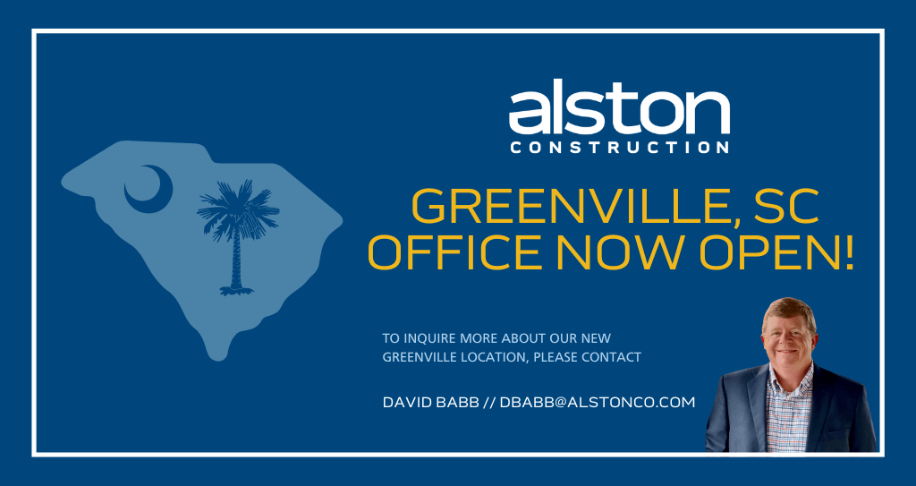 Alston Construction Opens New Office in Greenville, South Carolina ...