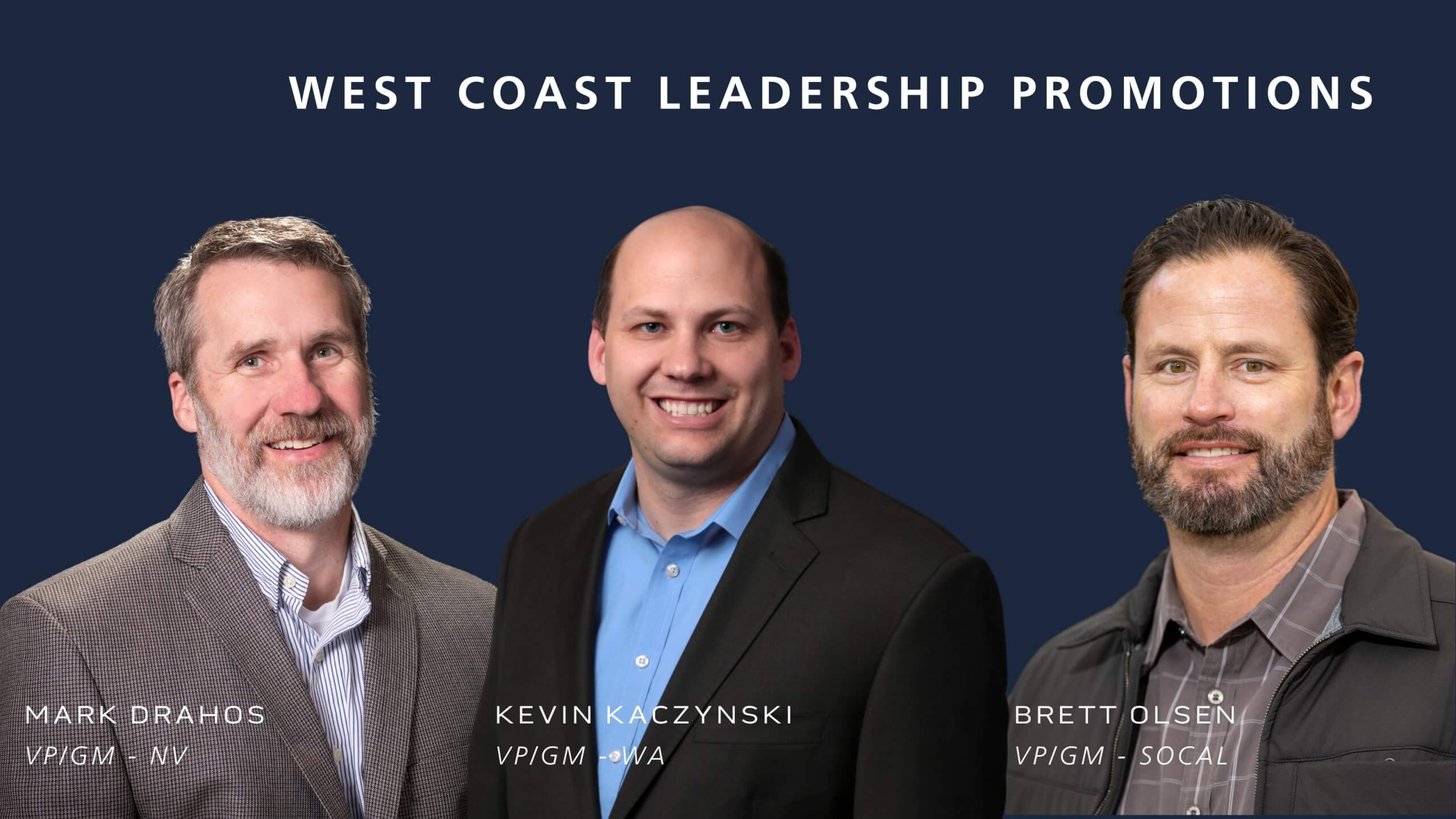 Three West Coast VP/GM Promotions - Alston Construction Company